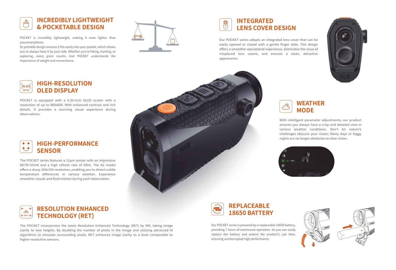 RIX Pocket K2 Thermal Imaging Monocular
